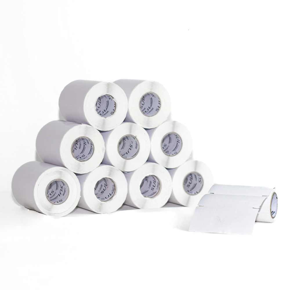 10 Rolos Etiqueta 33x55x3 Papel Couchê C/ Picote